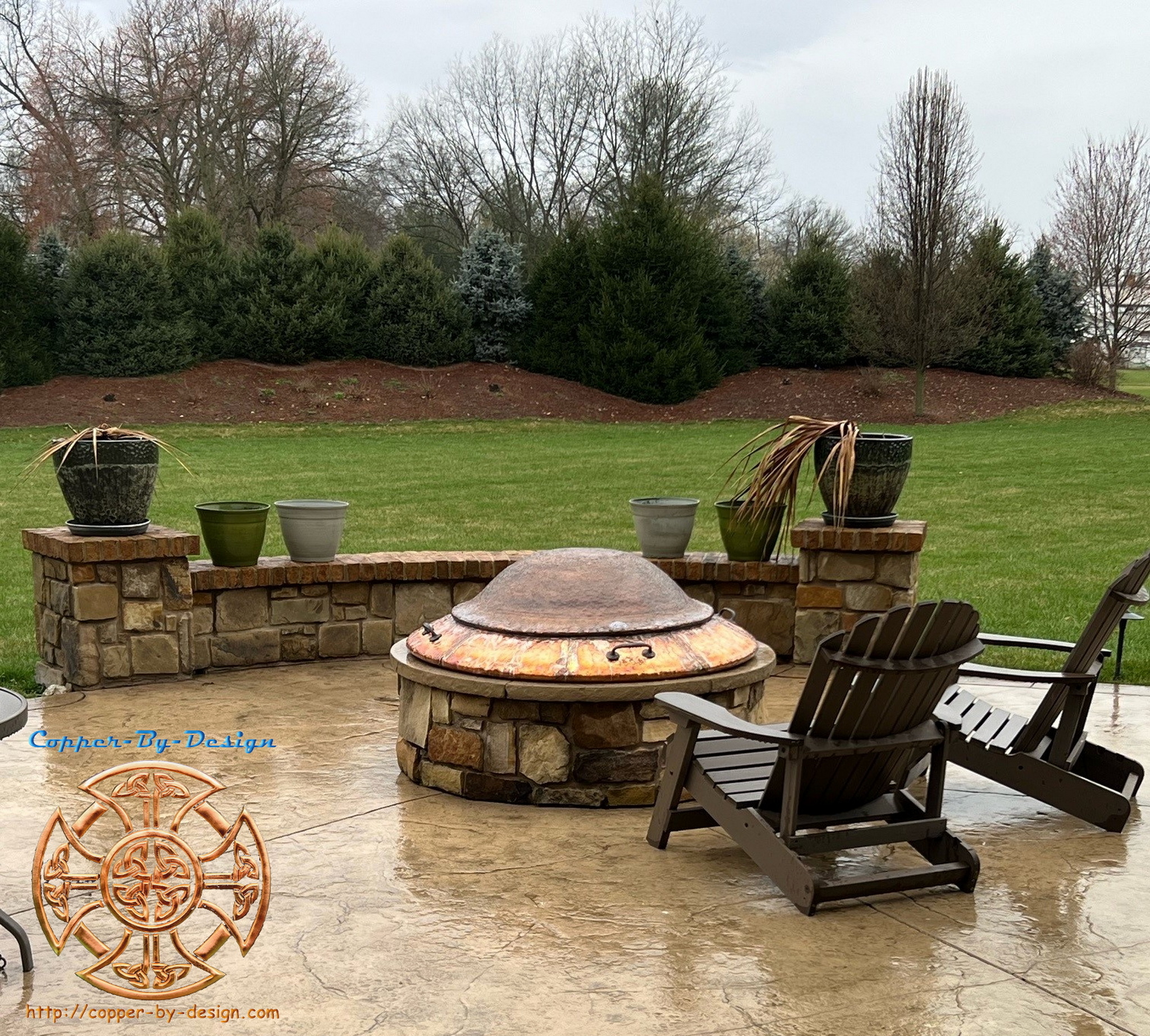 CBD's Copper Fire Pit Cover Price & Photo page