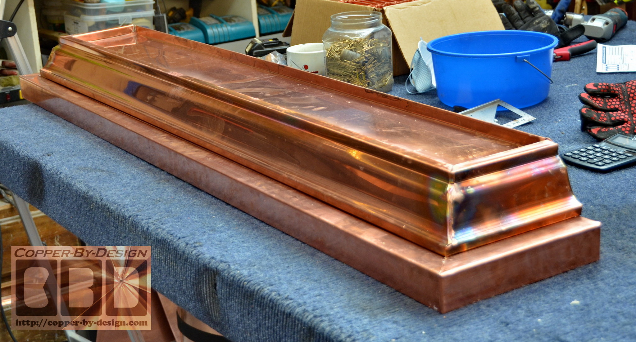 CBD's Custom Copper Sheet Metal Fireplace Mantle Work Page